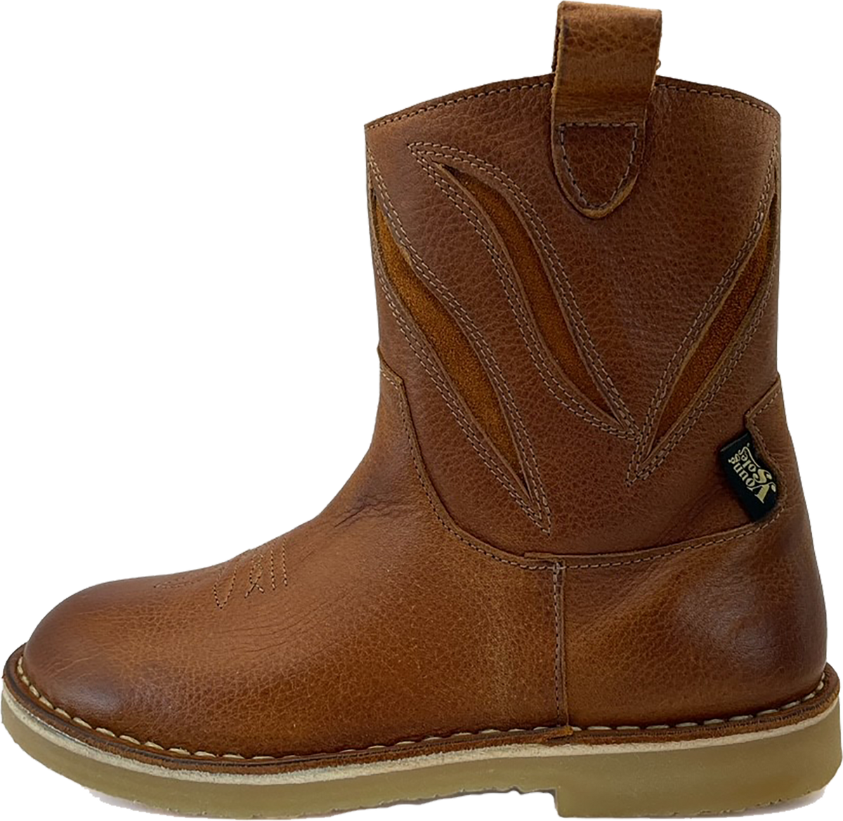 Jessie Kids Cowboy Boot Cognac Leather – Young Soles London