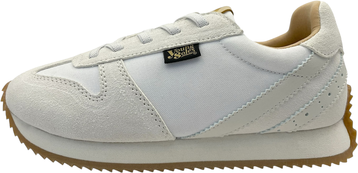 Keegan Kids Sneaker White Textile and Suede – Young Soles London