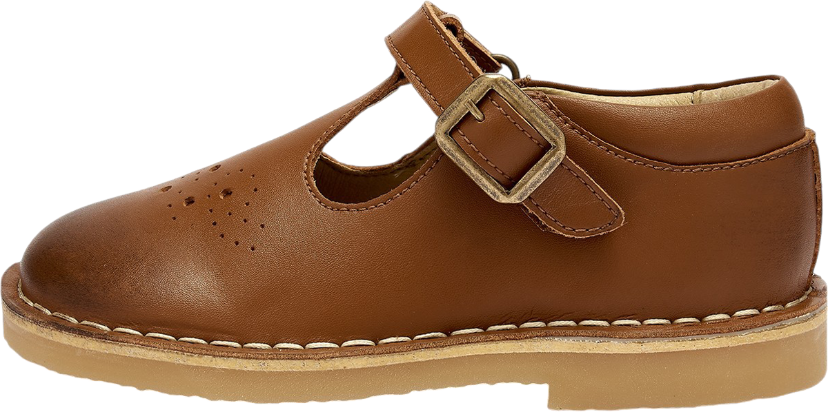 Penny Vegan T-Bar Kids Shoe Chestnut Brown Synthetic Leather – Young ...