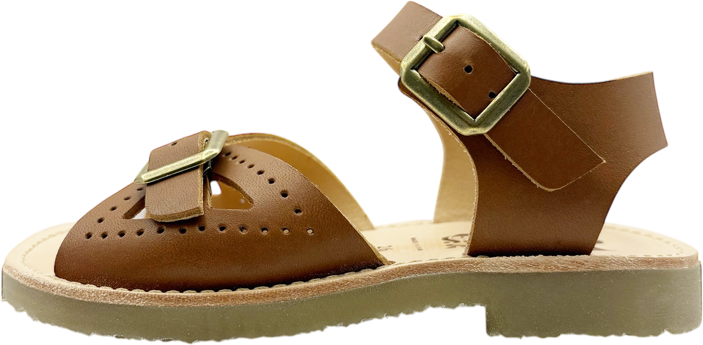 Pearl Kids Sandal Chestnut Brown Leather – Young Soles London